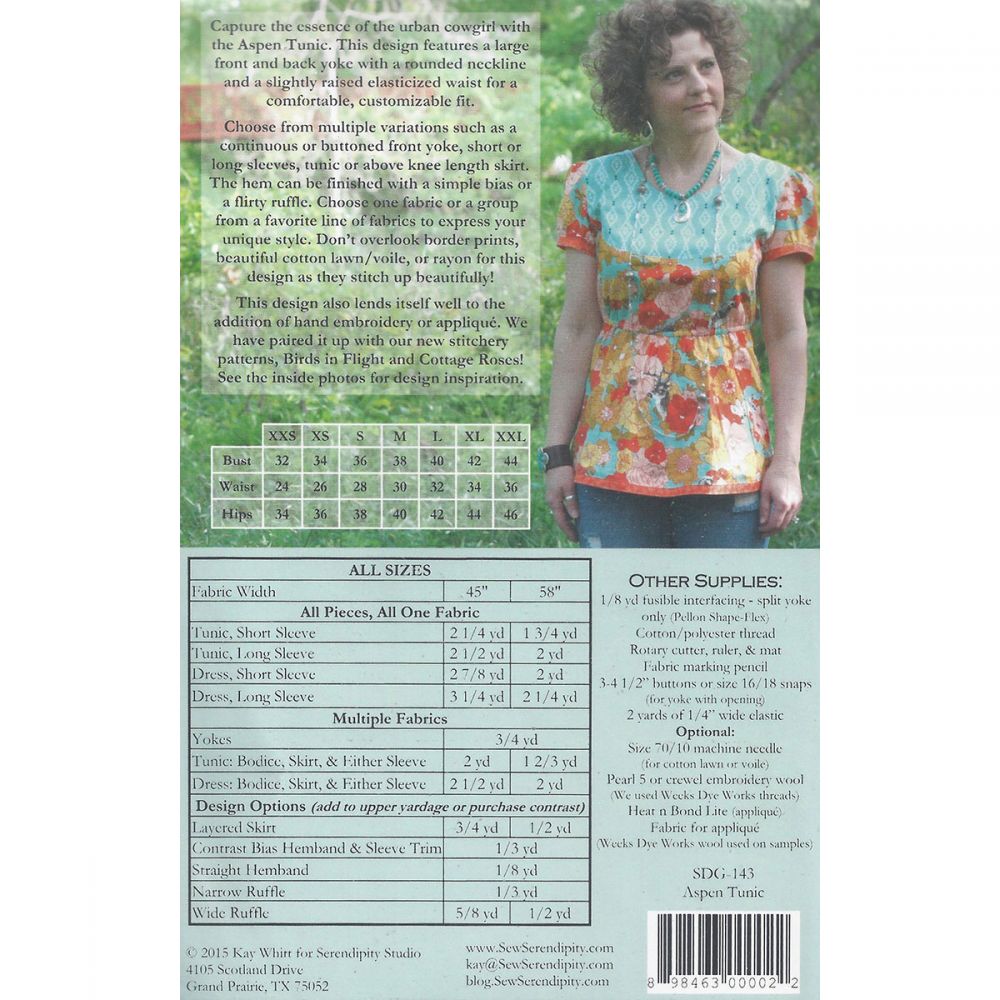 Serendipity Studio- 143 - Aspen Tunic – Sewbox